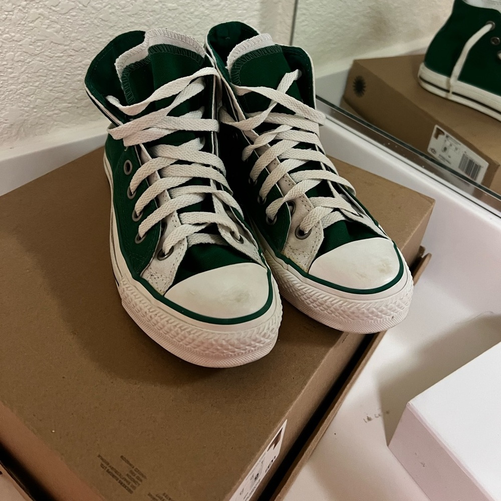 Custom Green Over White Clothed Chuck All Star High T… - Gem